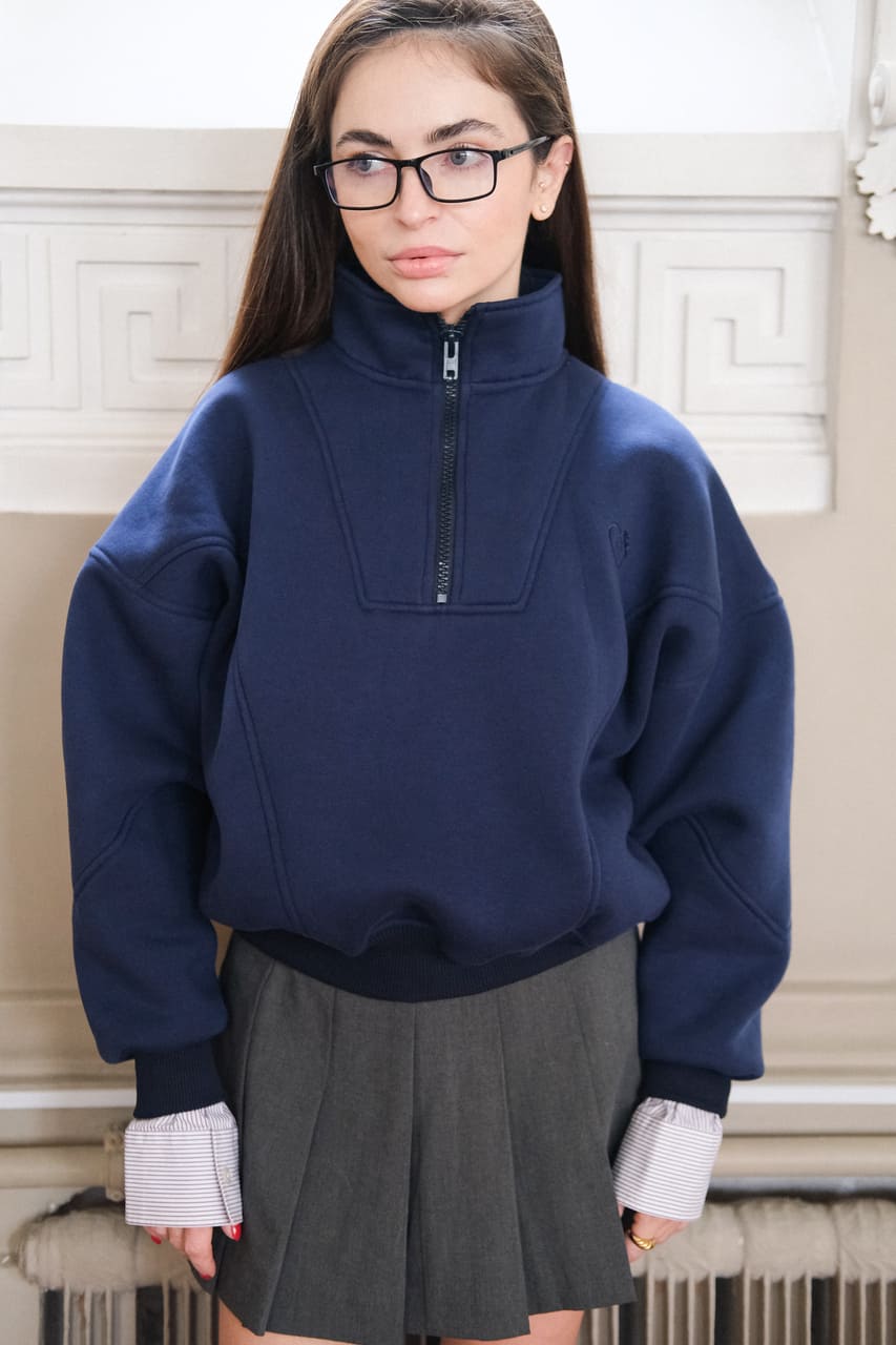 Світшот L Imperatrice zip navy blue синій - ARCANE 21