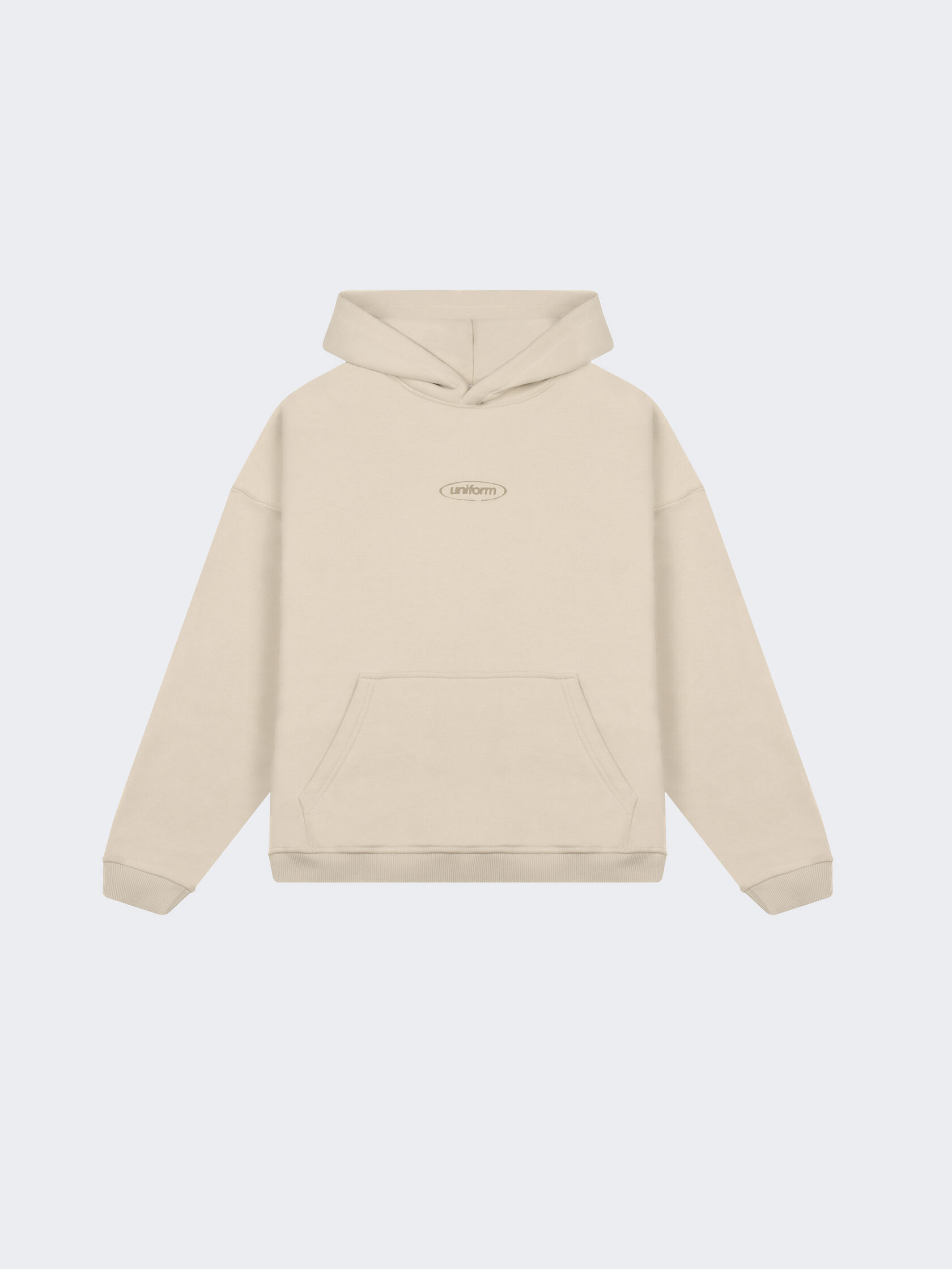 Худи UNIFORM Everyday Destructive logo бежевый - UNIFORM