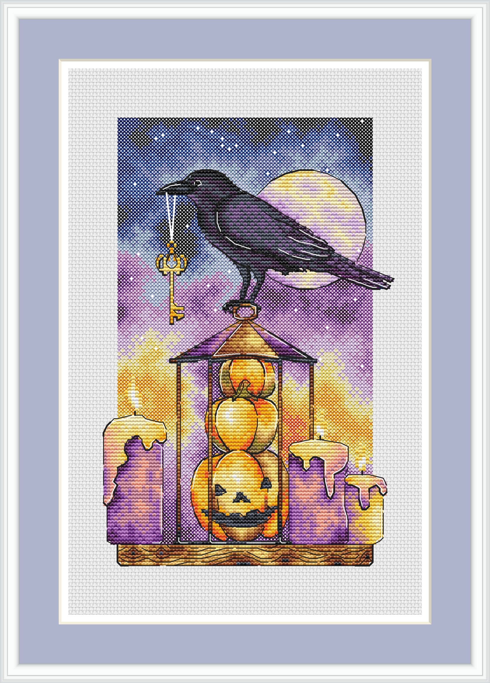 Old Raven Cross Stitch Pattern