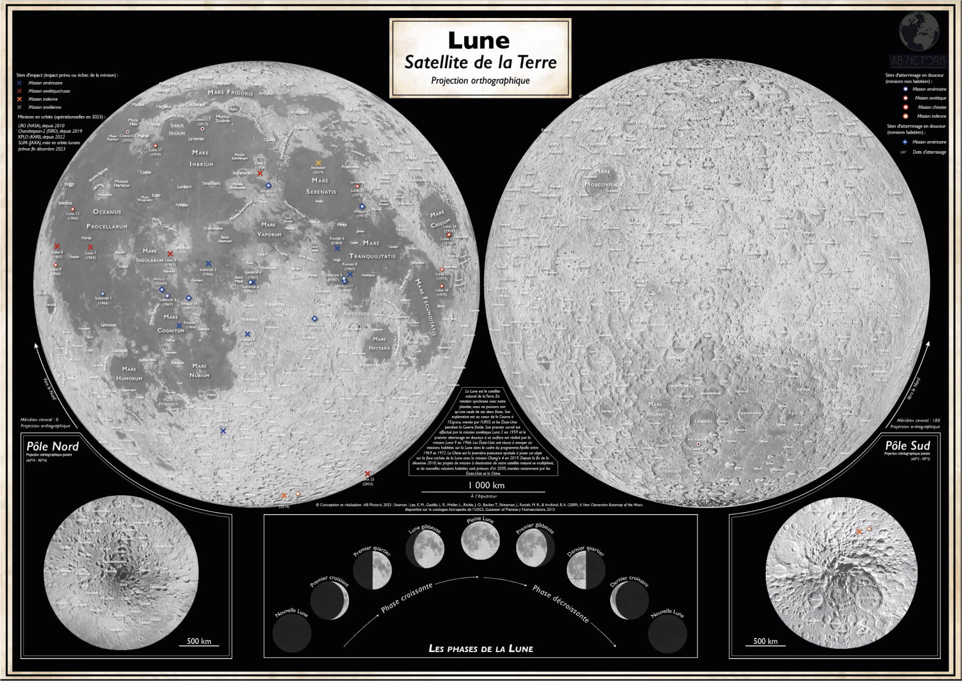 Achetez un Planisphère de la Lune - Grand Format, Mural, et Ancien | AB ...