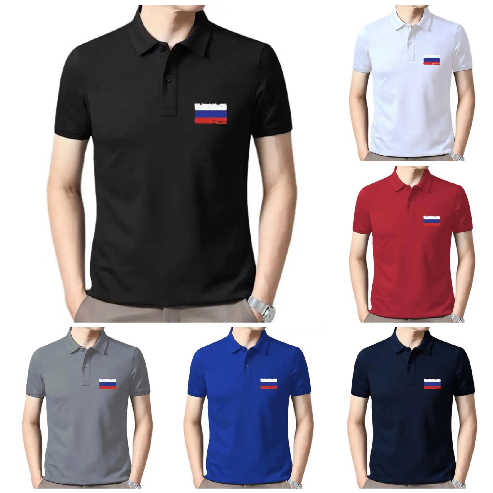 Russian Flag Polo Shirt