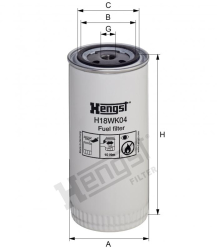Фильтр топливный Hengst H18WK04