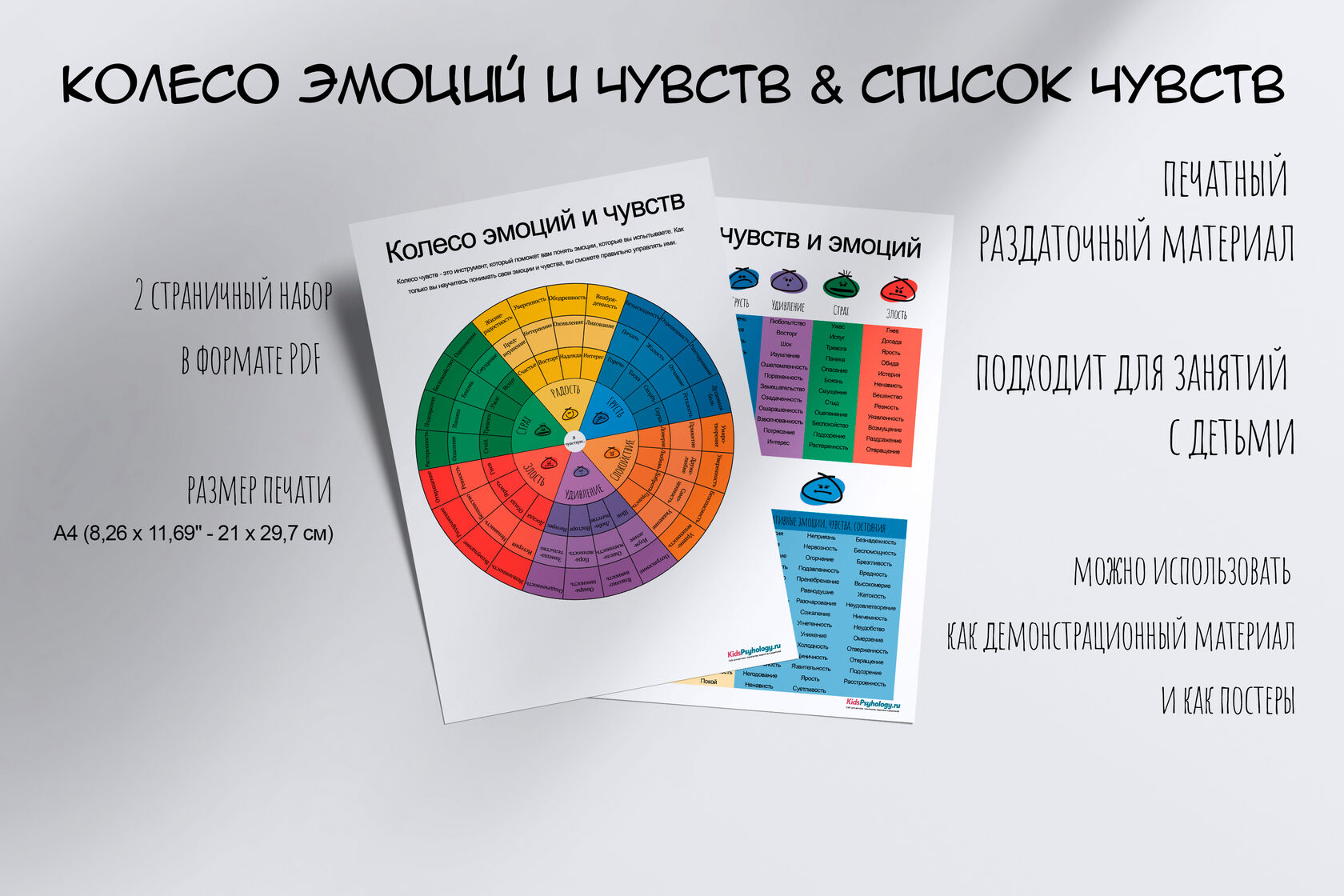 Колесо чувств и Список эмоций - KidsPsyhology.ru