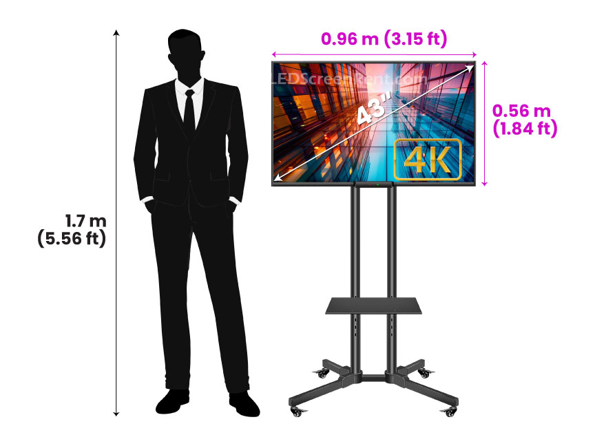 43 inches TV screen for rental