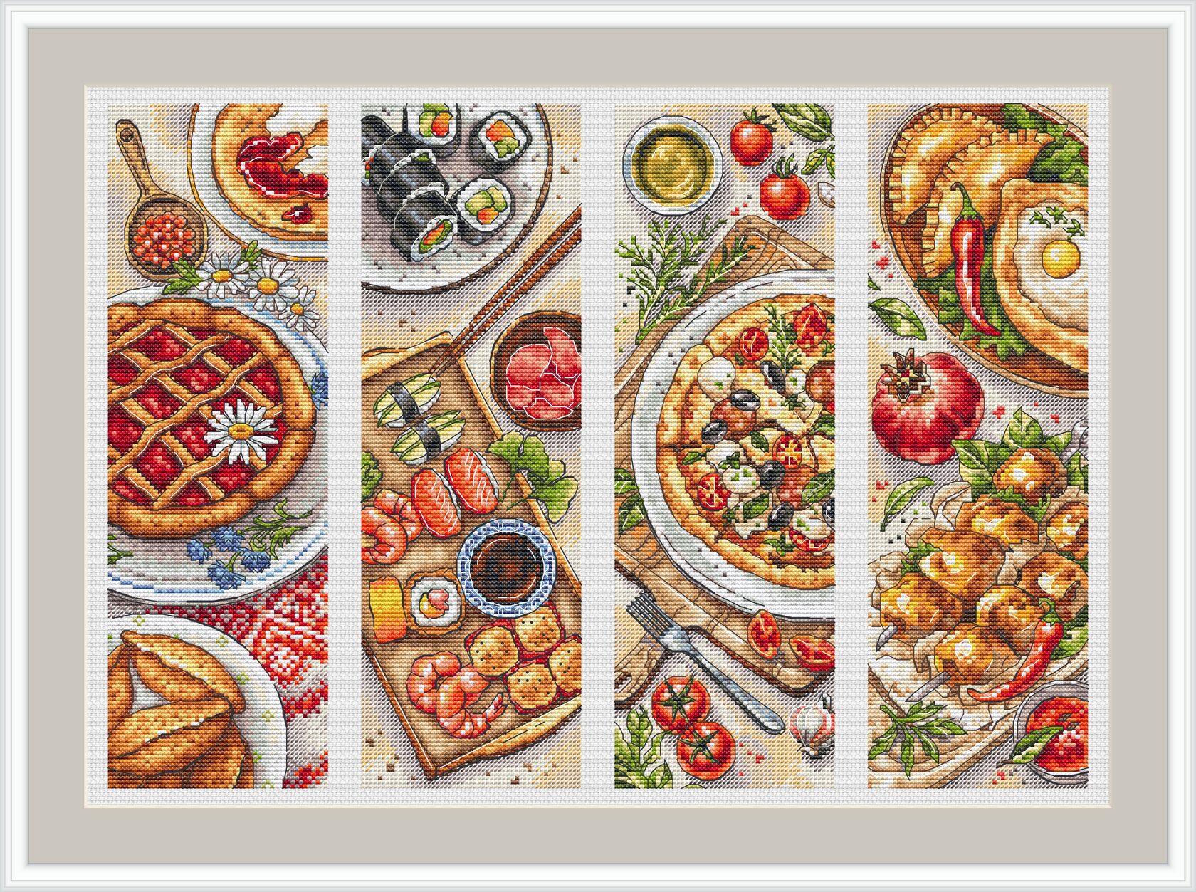 International Cuisine Cross Stitch Pattern