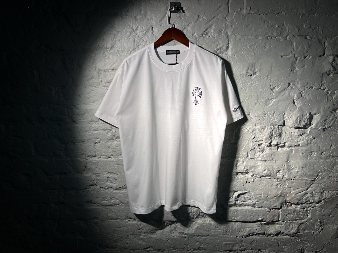 T-Shirt Chrome Hearts Simple Cross Logo White