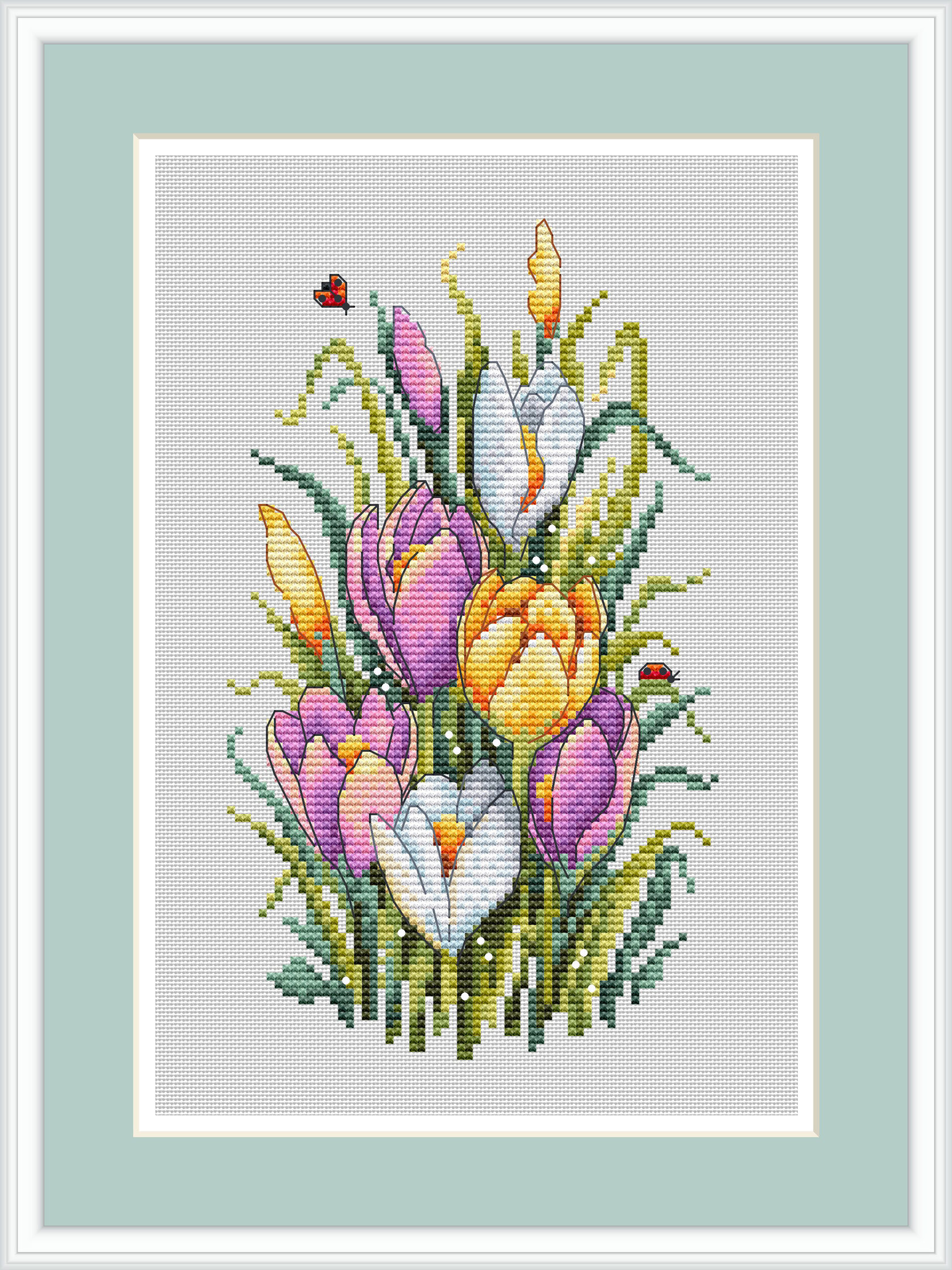 Crocuses Cross Stitch Pattern