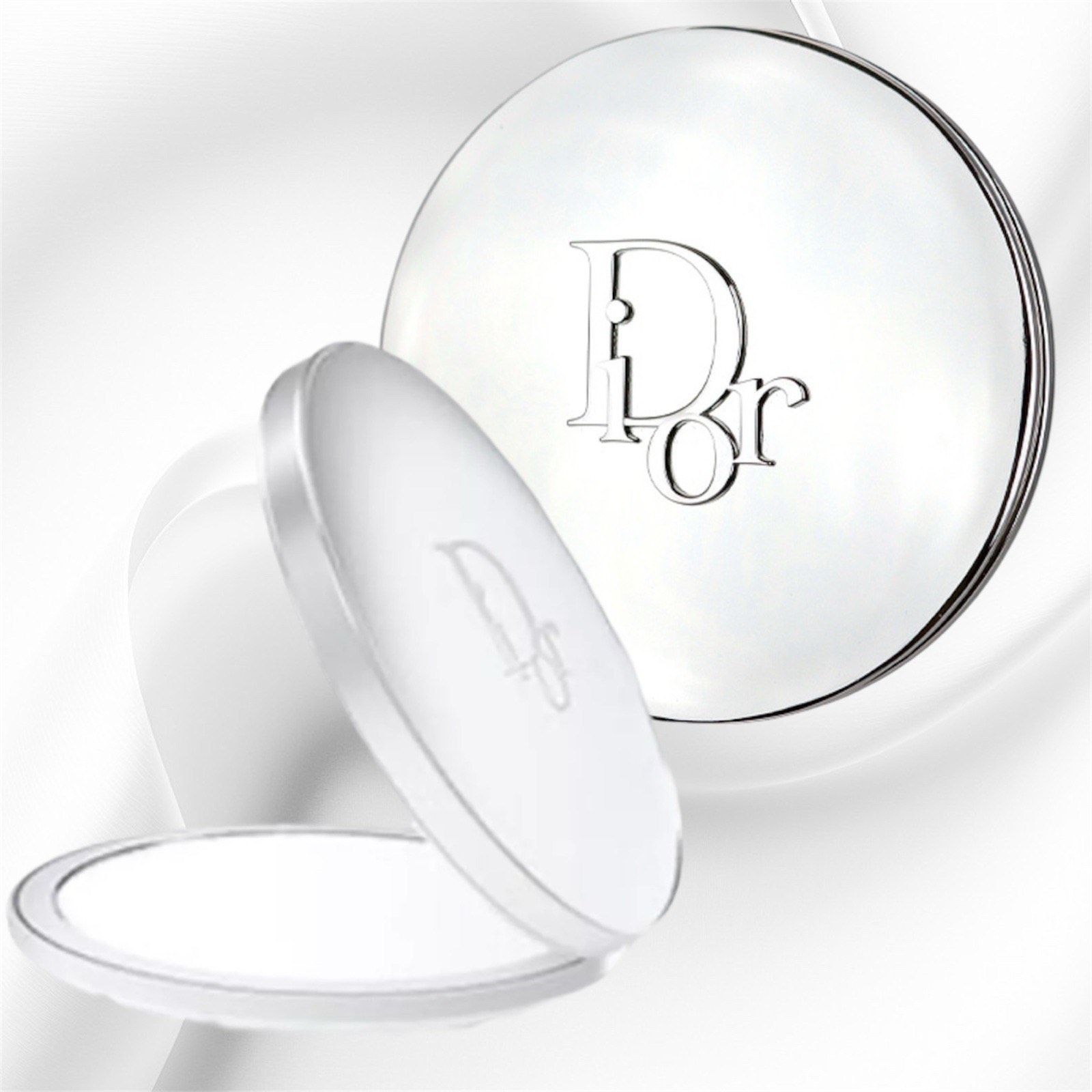 NEW Limited Edition DIOR Silver Metal Compact Makeup Mirror - CHRISTIAN ...