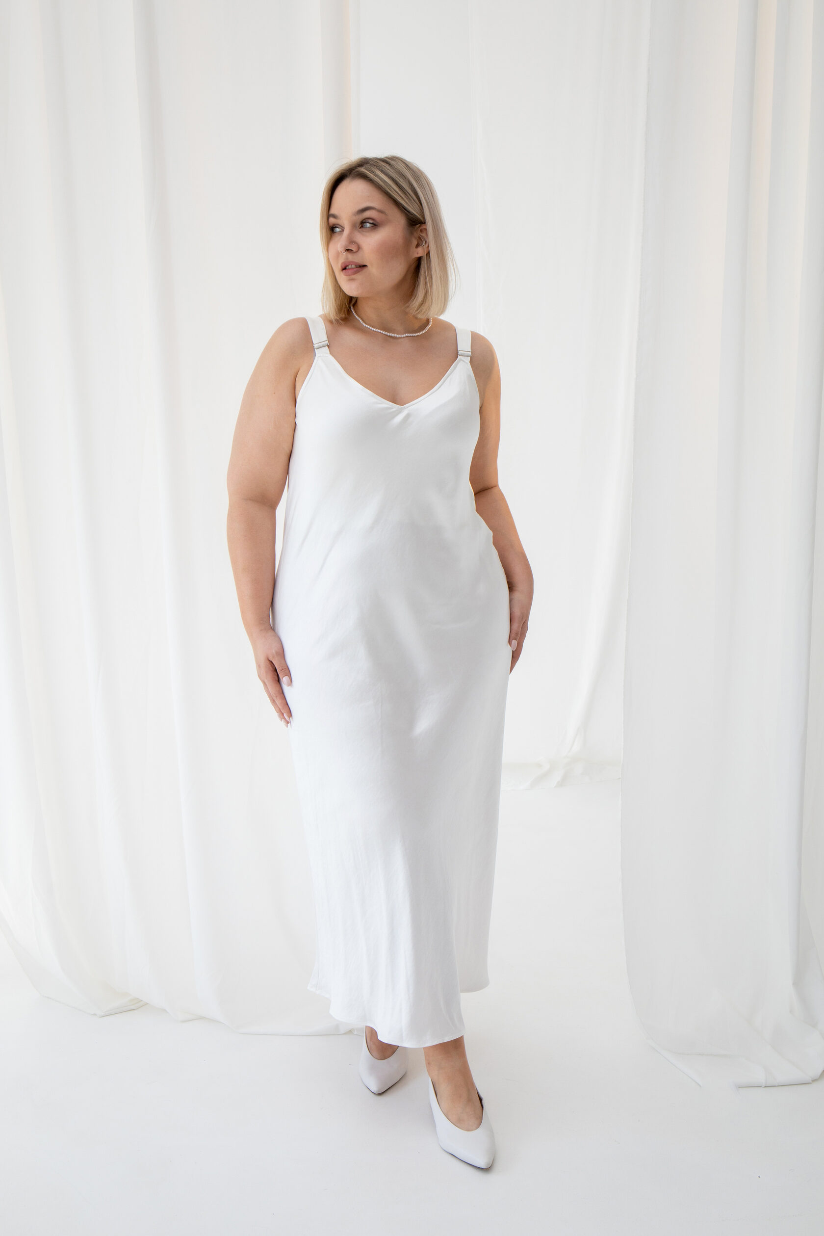 Платье комбинация "Мокрый шелк"