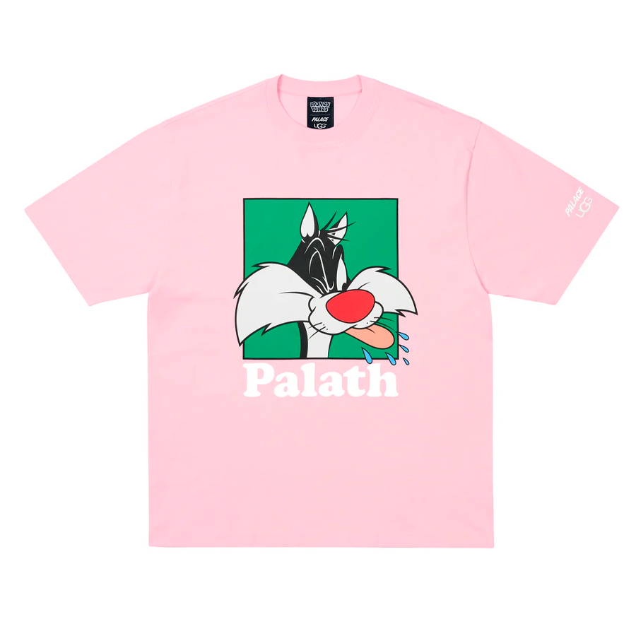 Palace x UGG Looney Tunes Sylvester Tee Pink — розовая футболка Palath