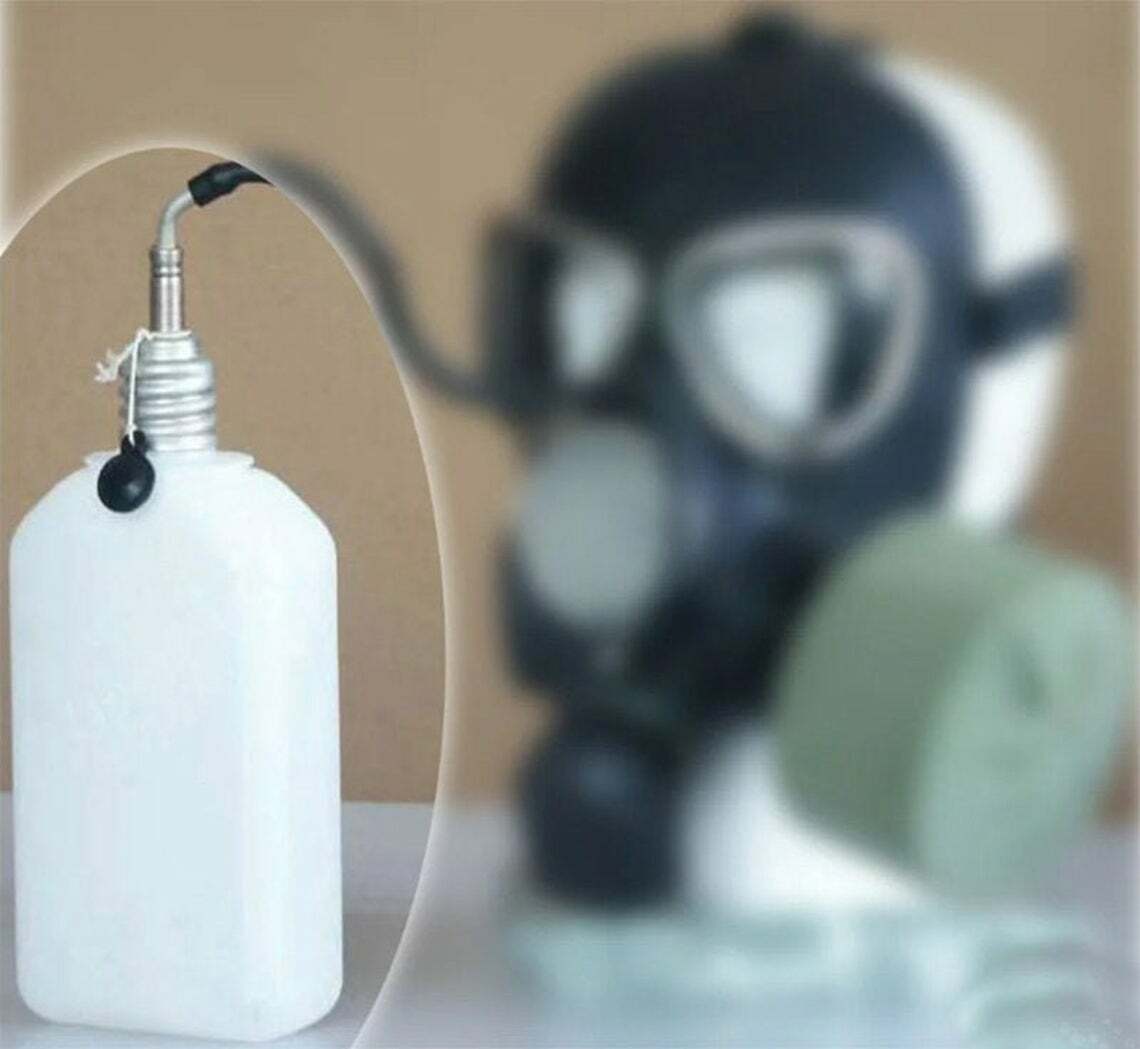 Flask GAS MASK PMK , 7VM drinking system Soviet Russian Army USSR vol ...