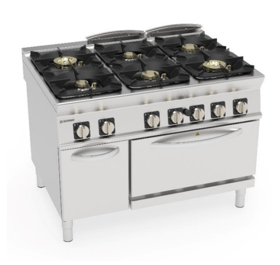 313287 | 6-BURNER HERMETIC GAS BOILING TOP SUPER WITH CAST IRON GRIDS ...