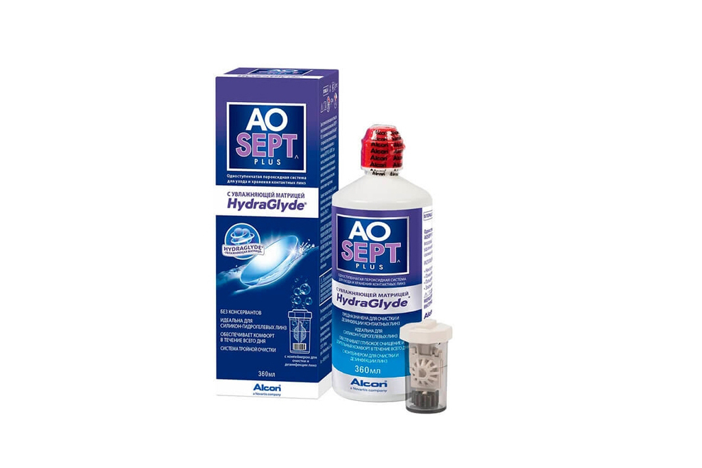 Alcon® AOSEPT® plus HydraGlyde® 360 мл. + контейнер