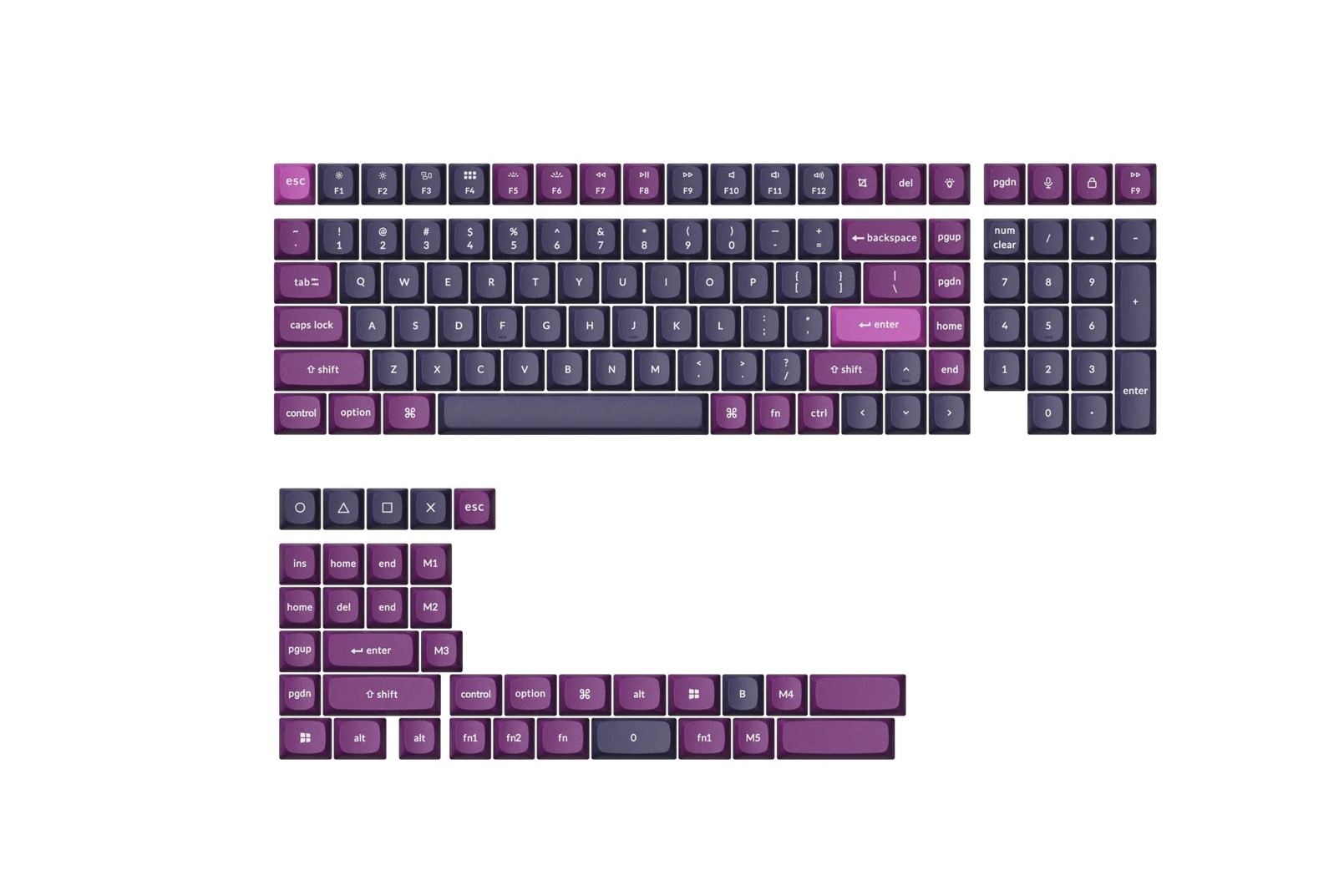 Комплект кейкапів Keychron Double Shot PBT OSA Purple