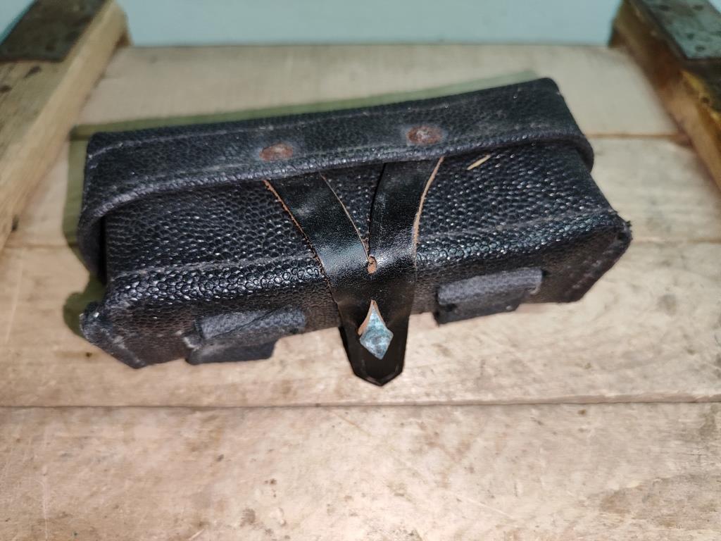 Soviet Army SKS Simonov Pouch Bag Kirza Black Marine Corps USSR Navy NOS