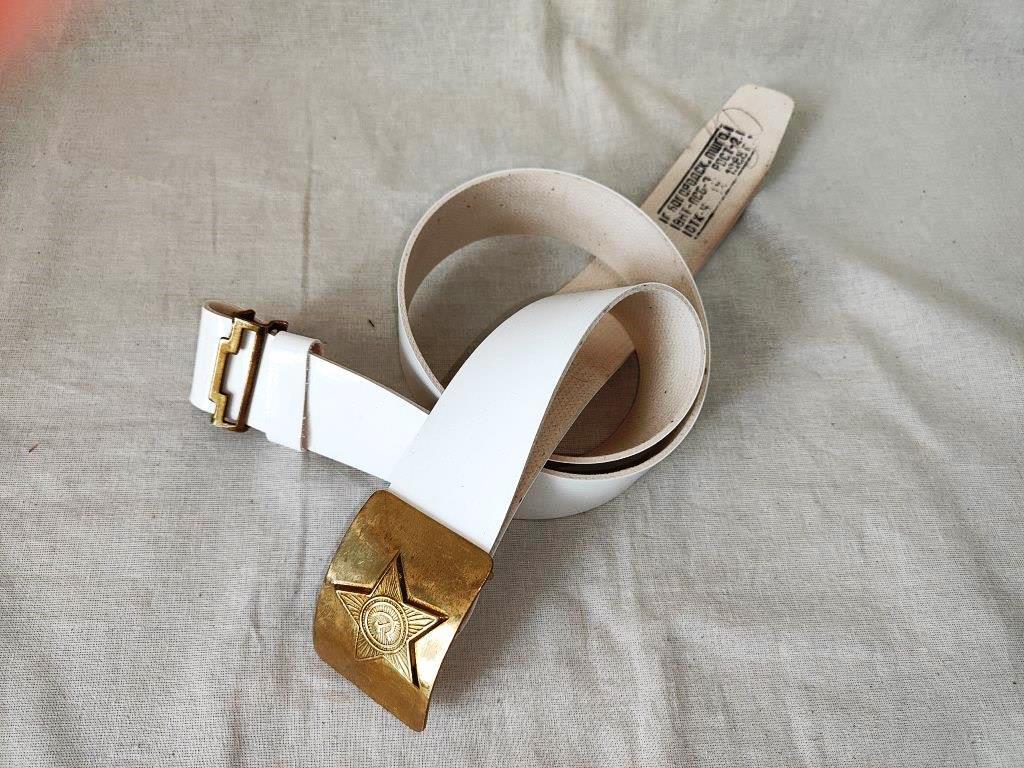 USSR Soviet Army Soldier Parade Uniform White Belt Brass Buckle with ...