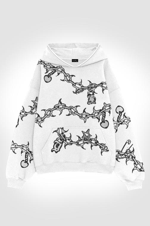 CHAIN HOODIE WHITE