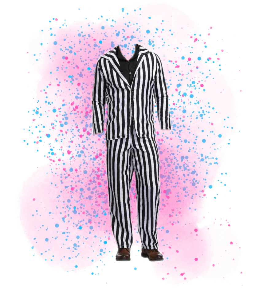 купить костюм из фильма битлджус beetlejuice пиджак брюки парик