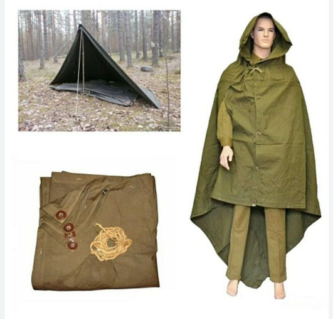 Military Russian Army Soviet Soldiers Cloak Tent Rain Cape Poncho ...