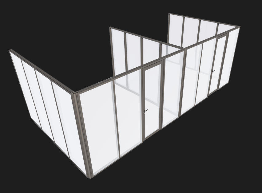 Aluminum glass partition - IDC