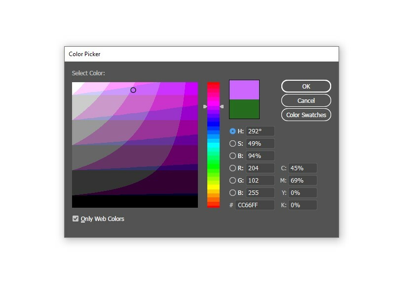 Color Picker и цветовые модели RGB, CMYK, HSB, Hex