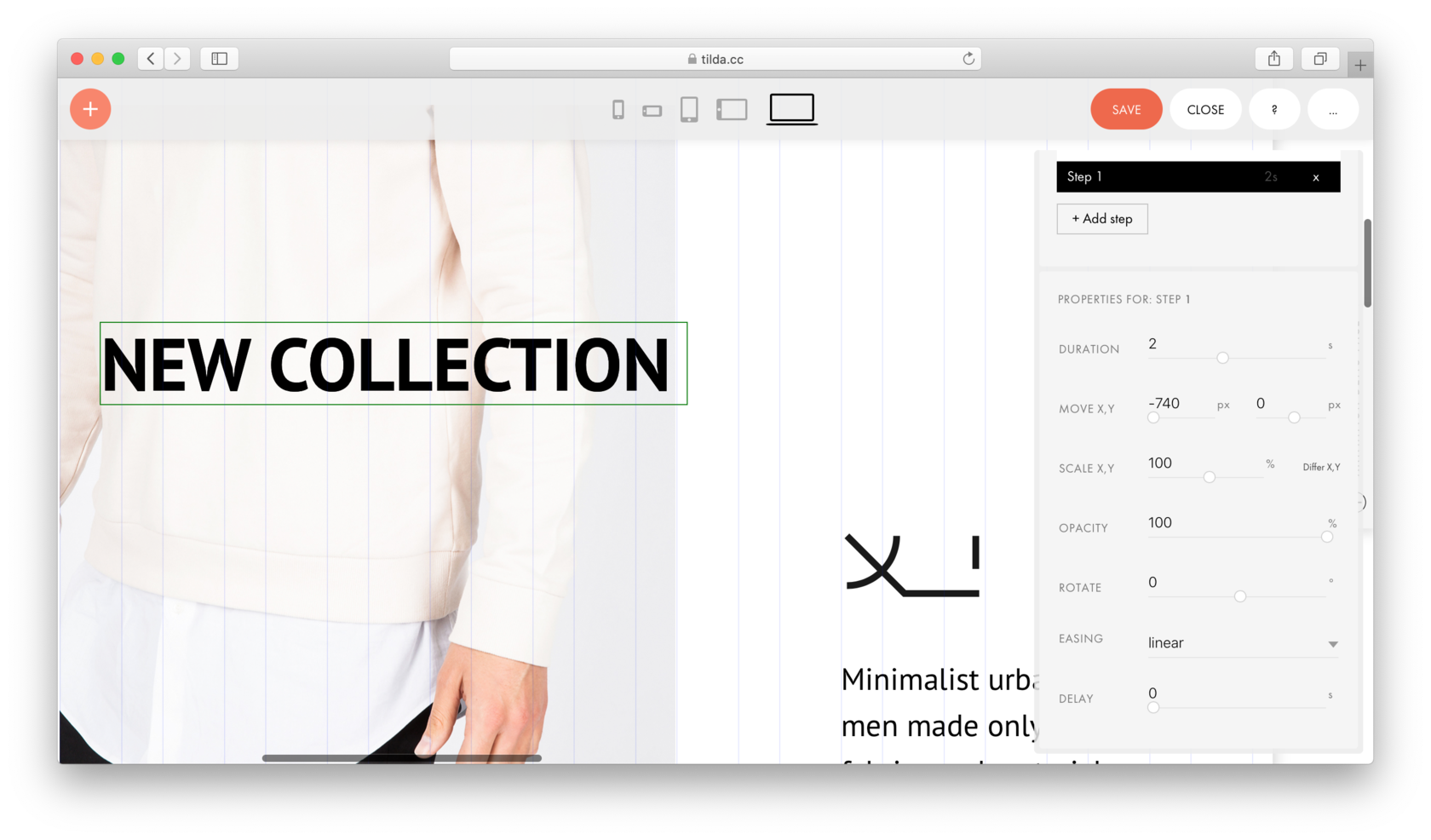 News ticker animation demo page | Tilda