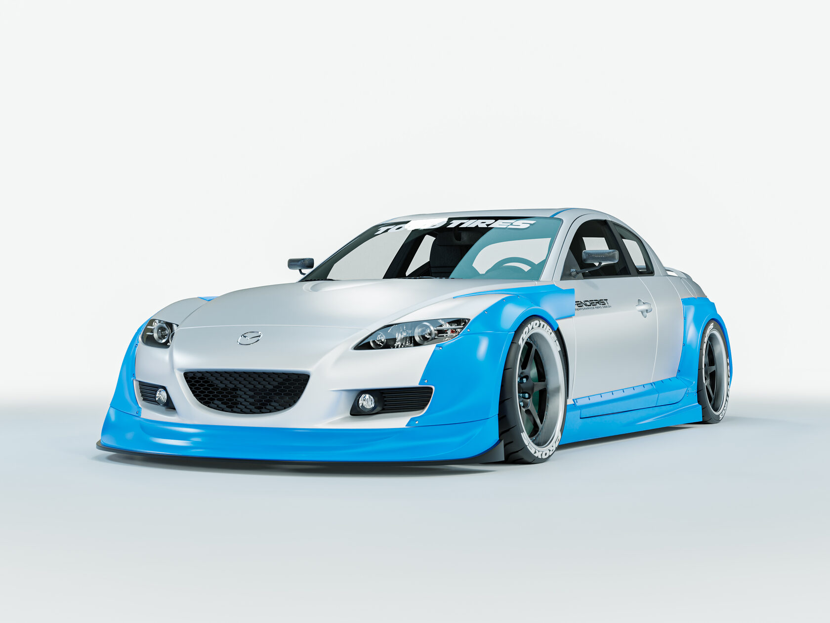 FENDERIST SPEC S 50mm fender flares kit / WIDE BODY KIT Mazda RX-8 2003 ...