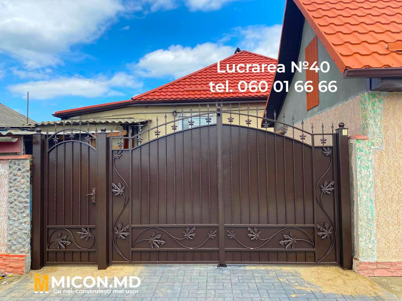 №40 Poartă și portiță din fier forjat, montate în s.Țipala, r.Ialoveni ...