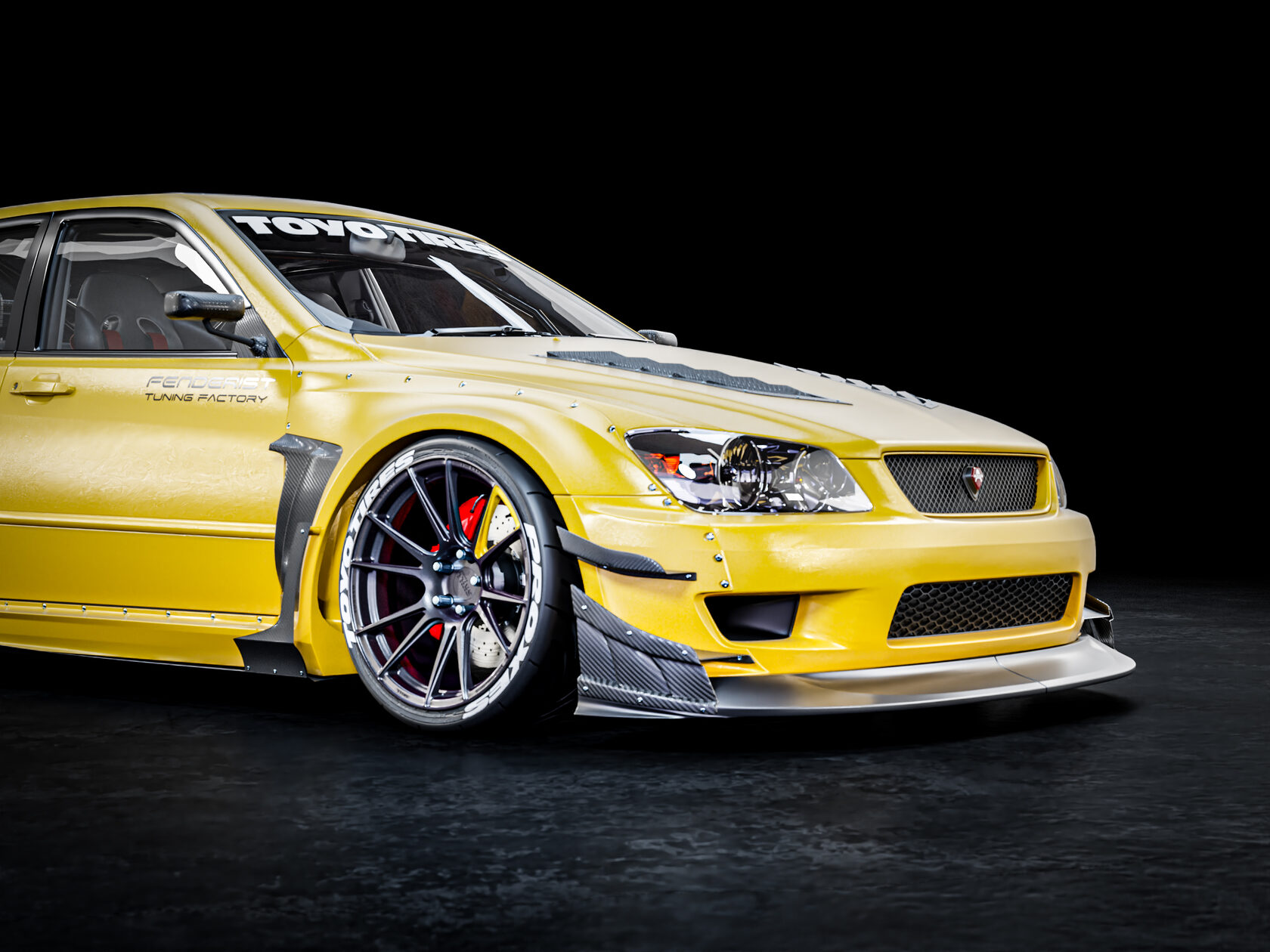 Full FENDERIST SPEC R DRIFT kit / WIDE BODY KIT TOYOTA ALTEZZA / LEXUS ...