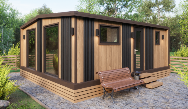 Готовая баня двухмодульная скандинавия под ключ | Woodnext