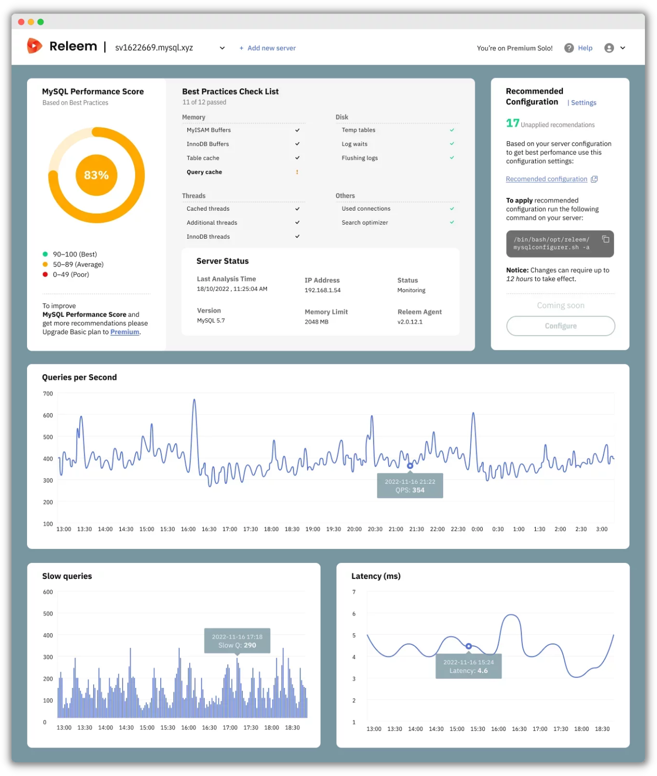 Mysql Performance Tuning As A Service Releem 5343