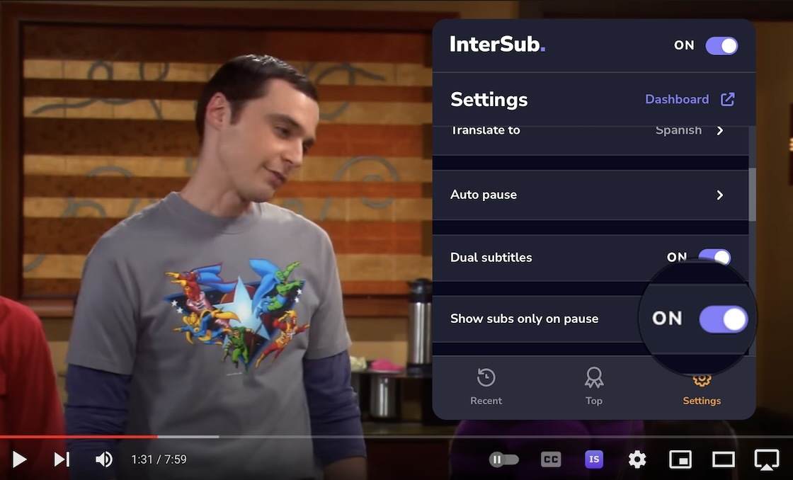 Interactive Dual Subtitles for Effortless Language Learning - InterSub