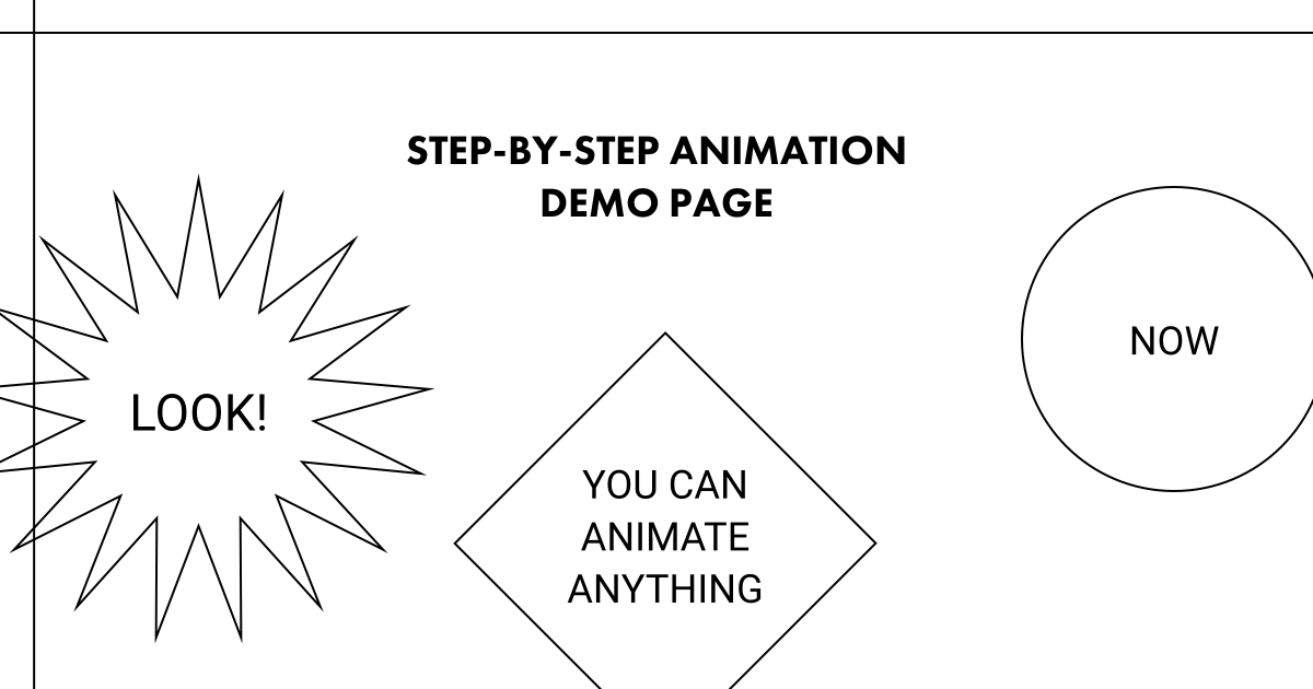 Demo page of animation. Shapes | Tilda