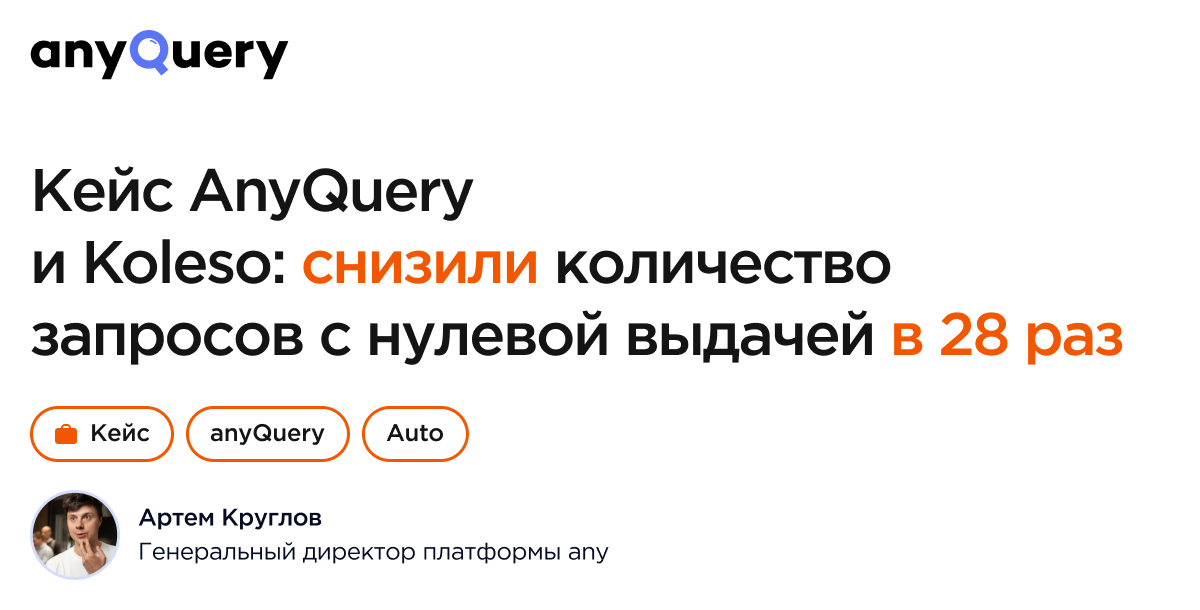 Кейс AnyQuery и Koleso: снизили количество запросов с нулевой выдачей в 28 раз — AnyQuery