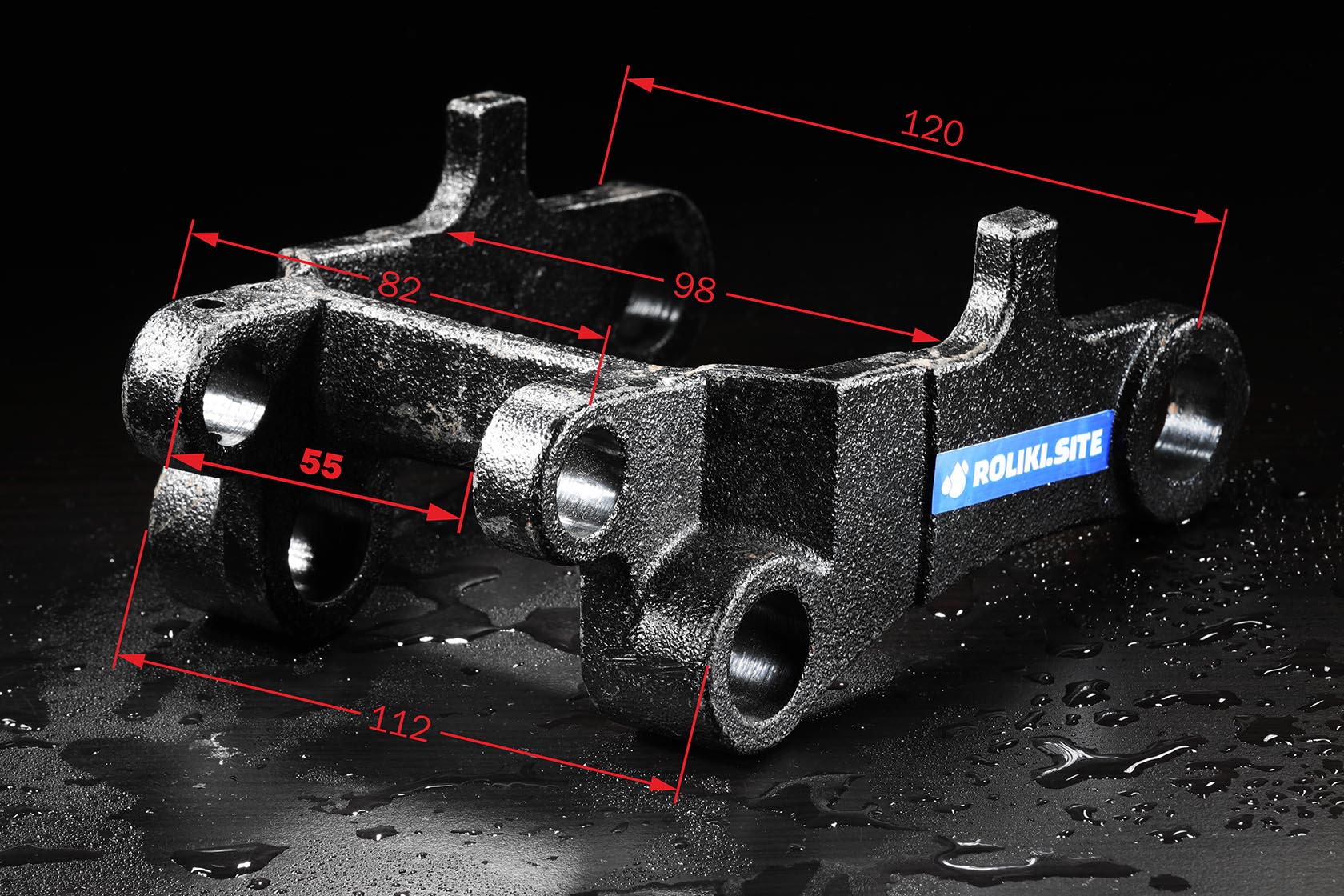 Вилка (каретка, роликовая рама) для тележек типа DF с размерами.