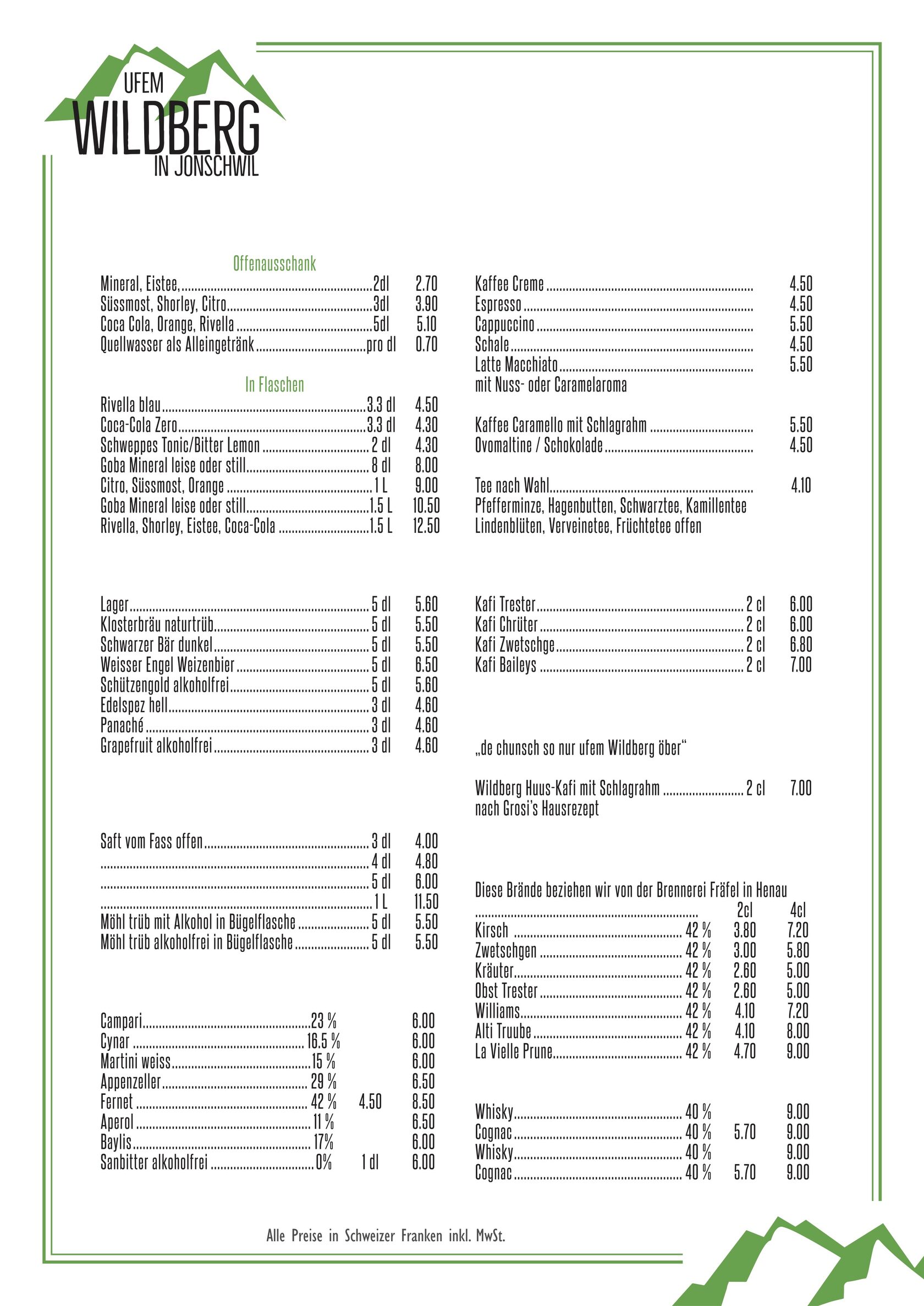 Restaurant Wildberg — restaurant mit gutbürgerlicher Küche