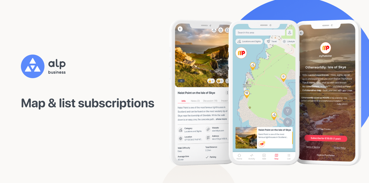 Alp Publishing — Map & list subscriptions