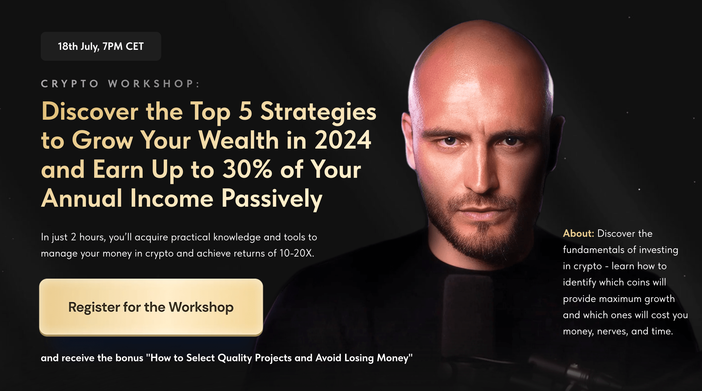Crypto Workshop: Discover the Top 5 Strategies to Grow Your Wealth in 2024 and Earn Up to 30% of ...