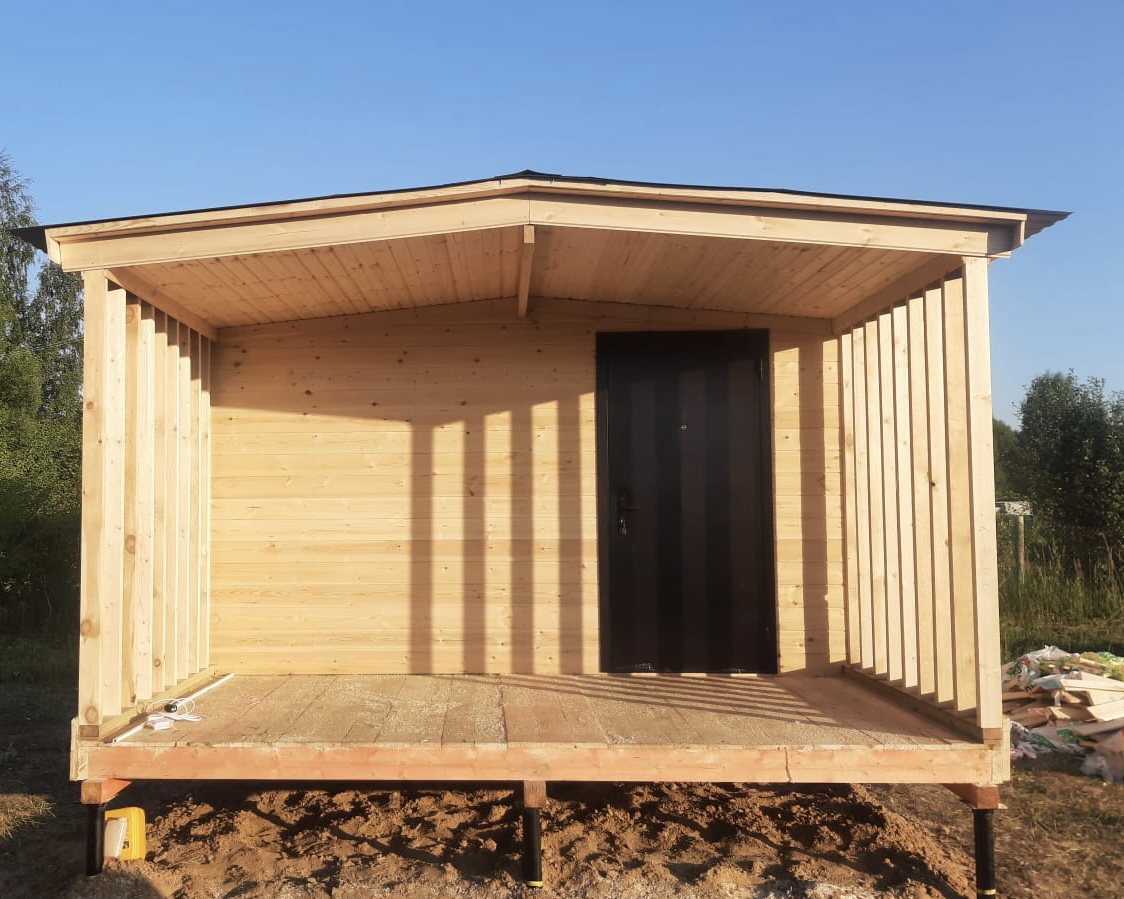 Садовый домик с верандой / Бытовка / 6х4