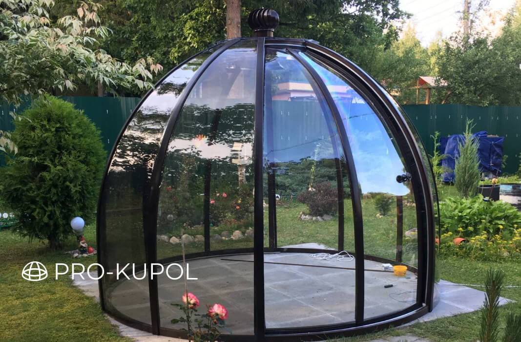 Купольная стеклянная прозрачная беседка "Купол mini" в стиле иглу