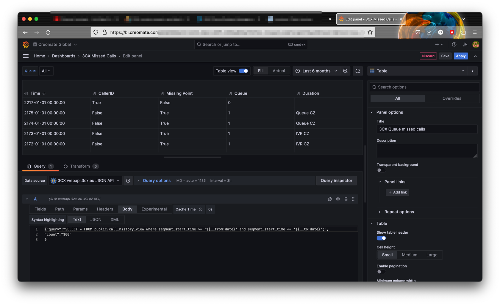Connecting Grafana To 3cx Documentation