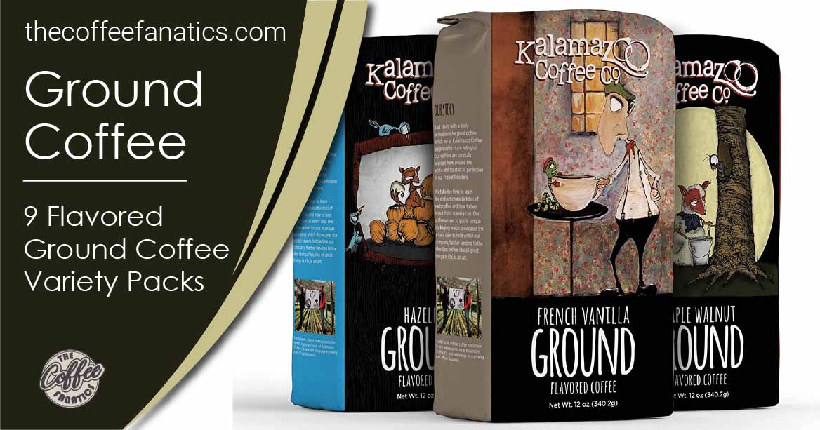 9 Flavored Ground Coffee Variety Packs: A Sampler of Delicious Flavours