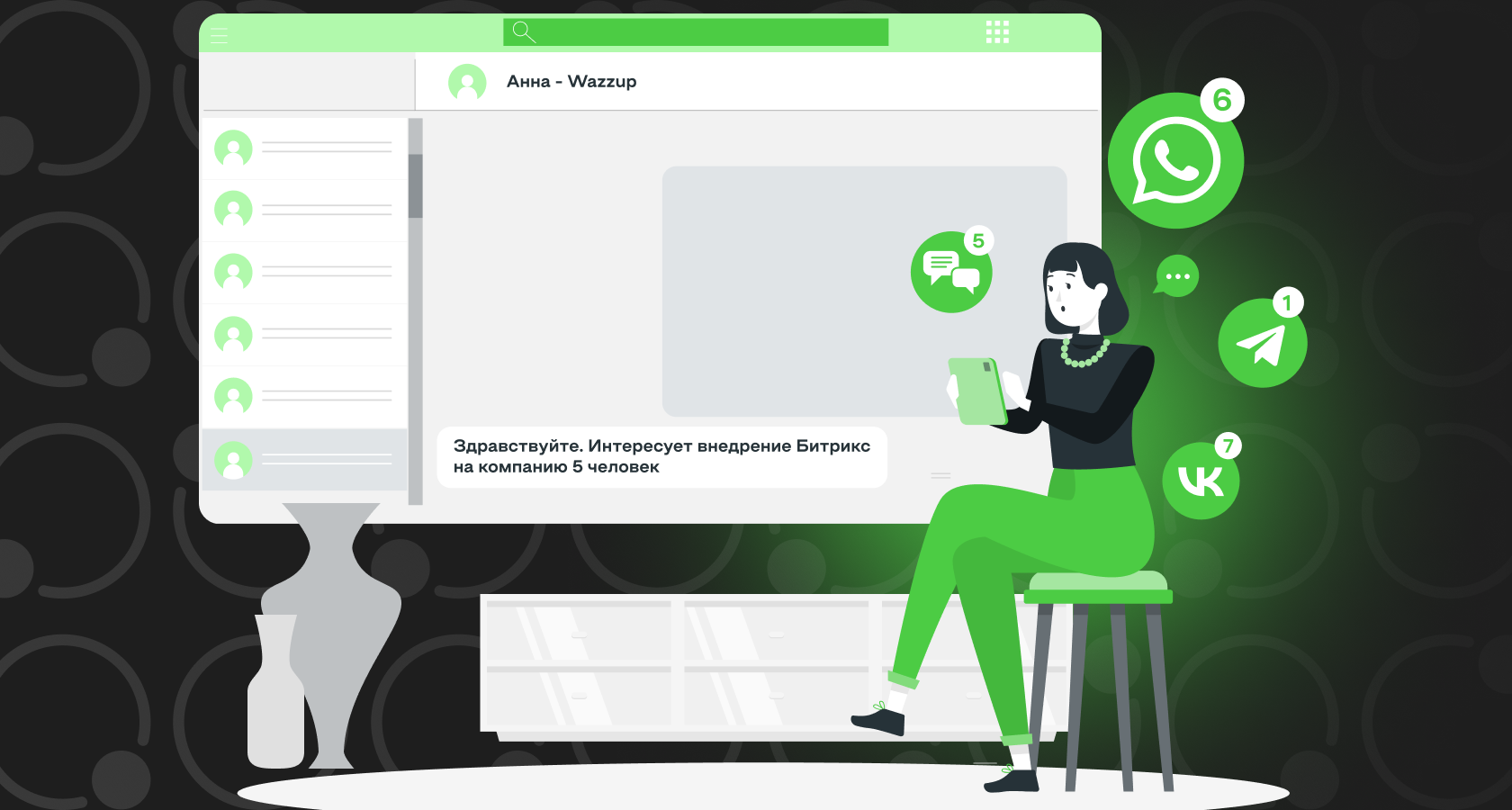 Wazzup24: как настроить интеграцию Битрикс24 с WhatsApp и Telegram