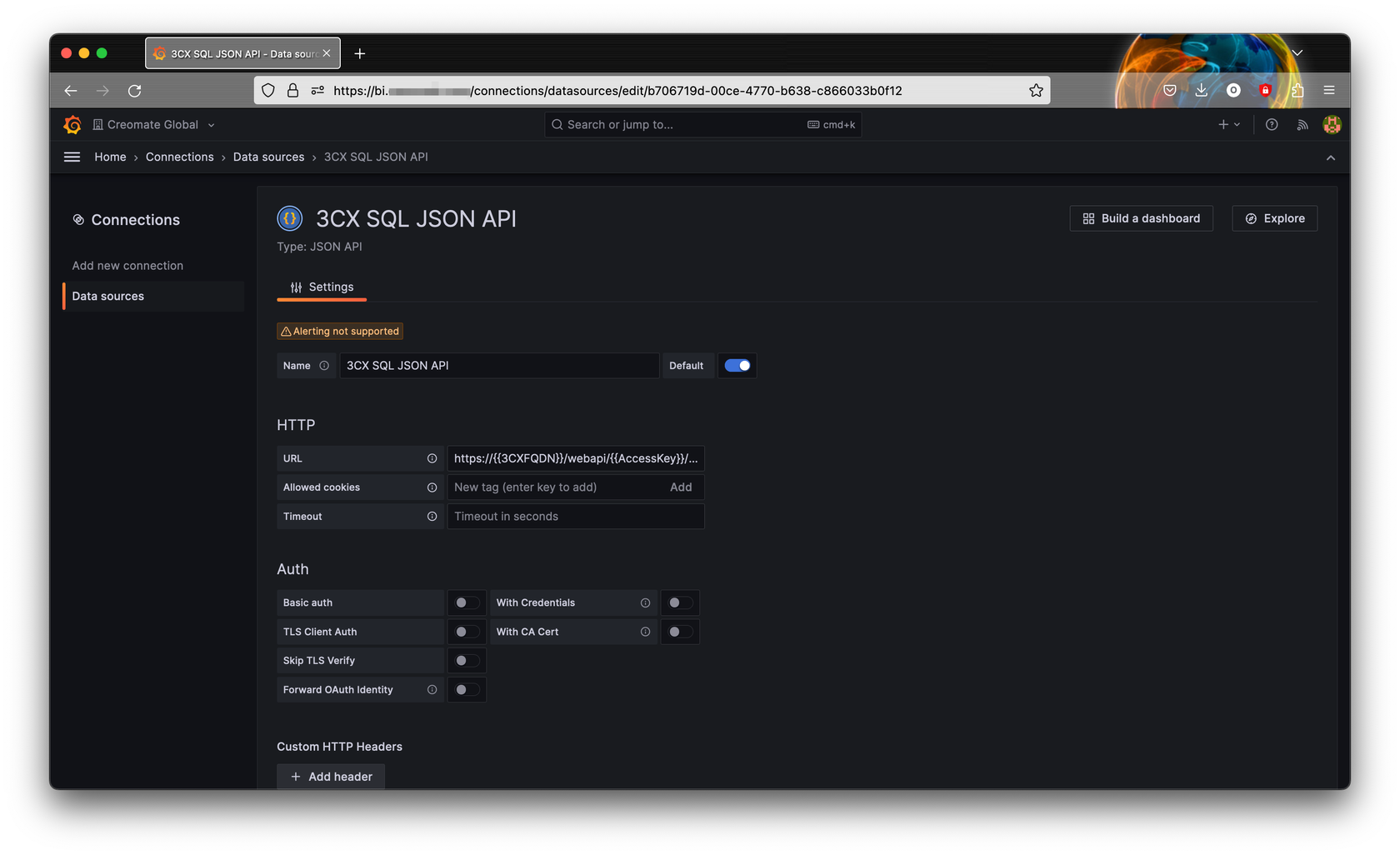 Connecting Grafana to 3CX documentation