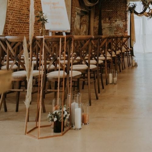 Copper Metal Hexagon Plinth | Prop Hire