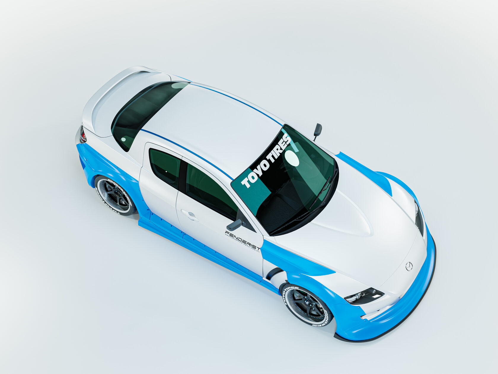 FENDERIST SPEC S 50mm fender flares kit / WIDE BODY KIT Mazda RX-8 2003 ...