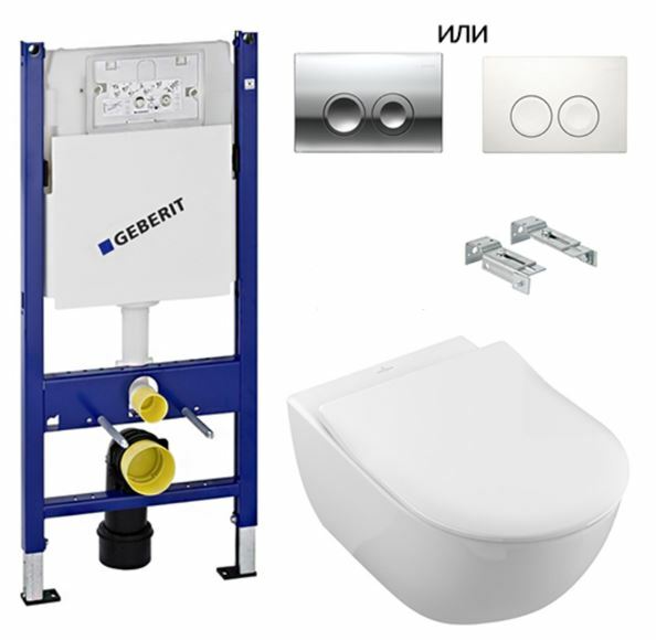 Комплект Инсталляции Geberit Duofix Delta New и Унитаза Villeroy&Boch ...