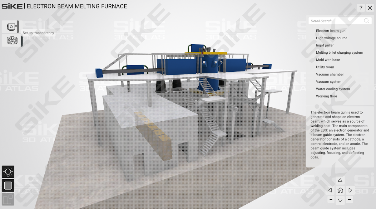 Device electron-beam melting furnace (SIKE 3D Atlas)