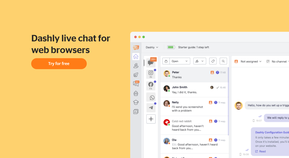 Live chat web app — Dashly