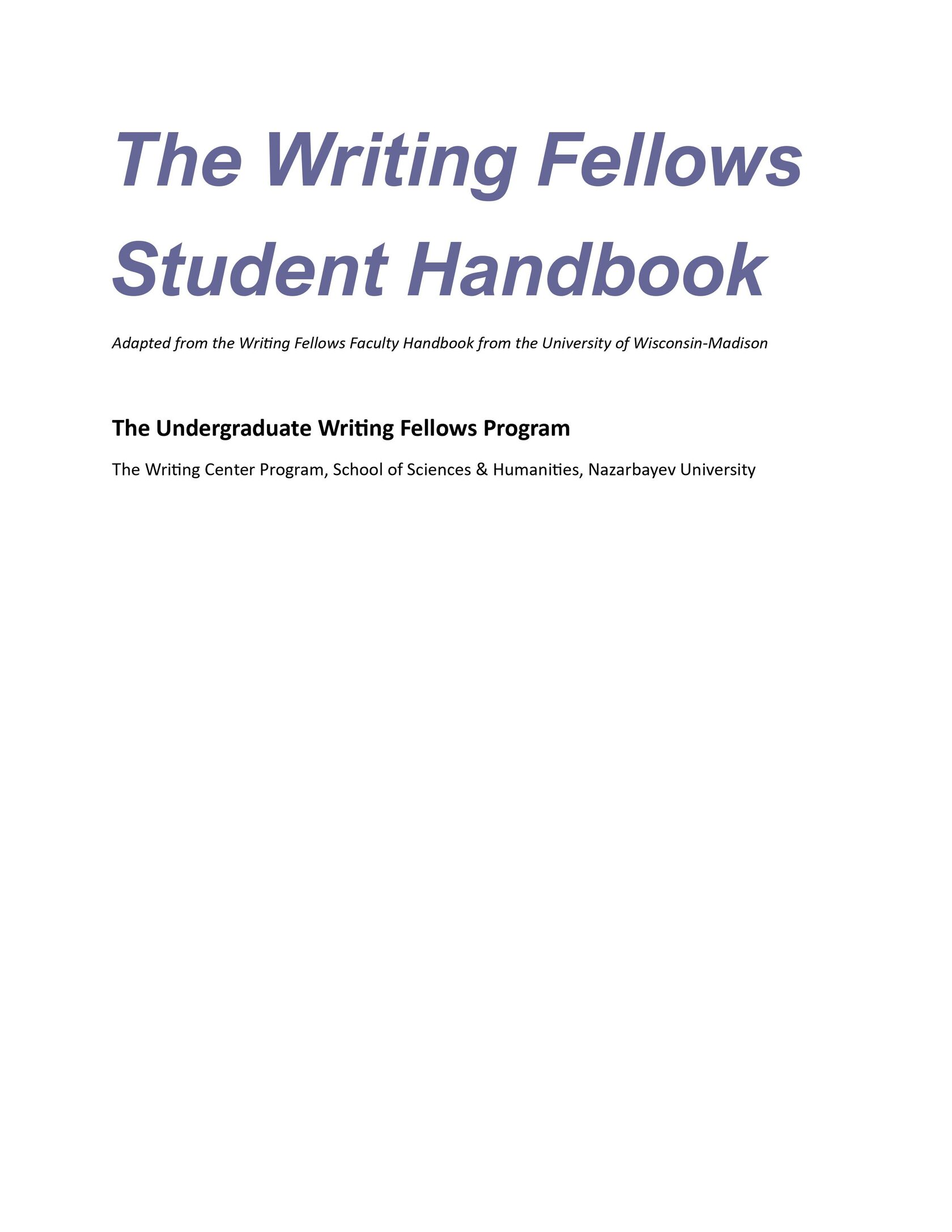Writing Fellows For Students